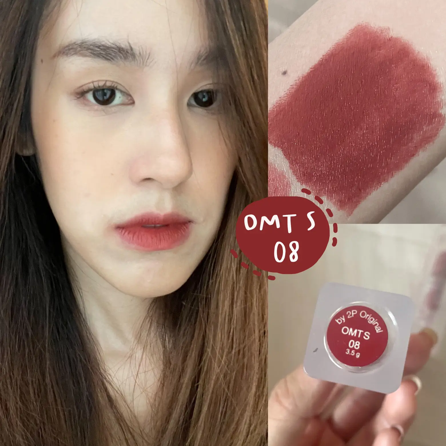 รีวิวลิปสีชมพูแดงตุ่น OH MY TINT STICK | แกลเลอรีที่โพสต์โดย Mildmalaii | Lemon8