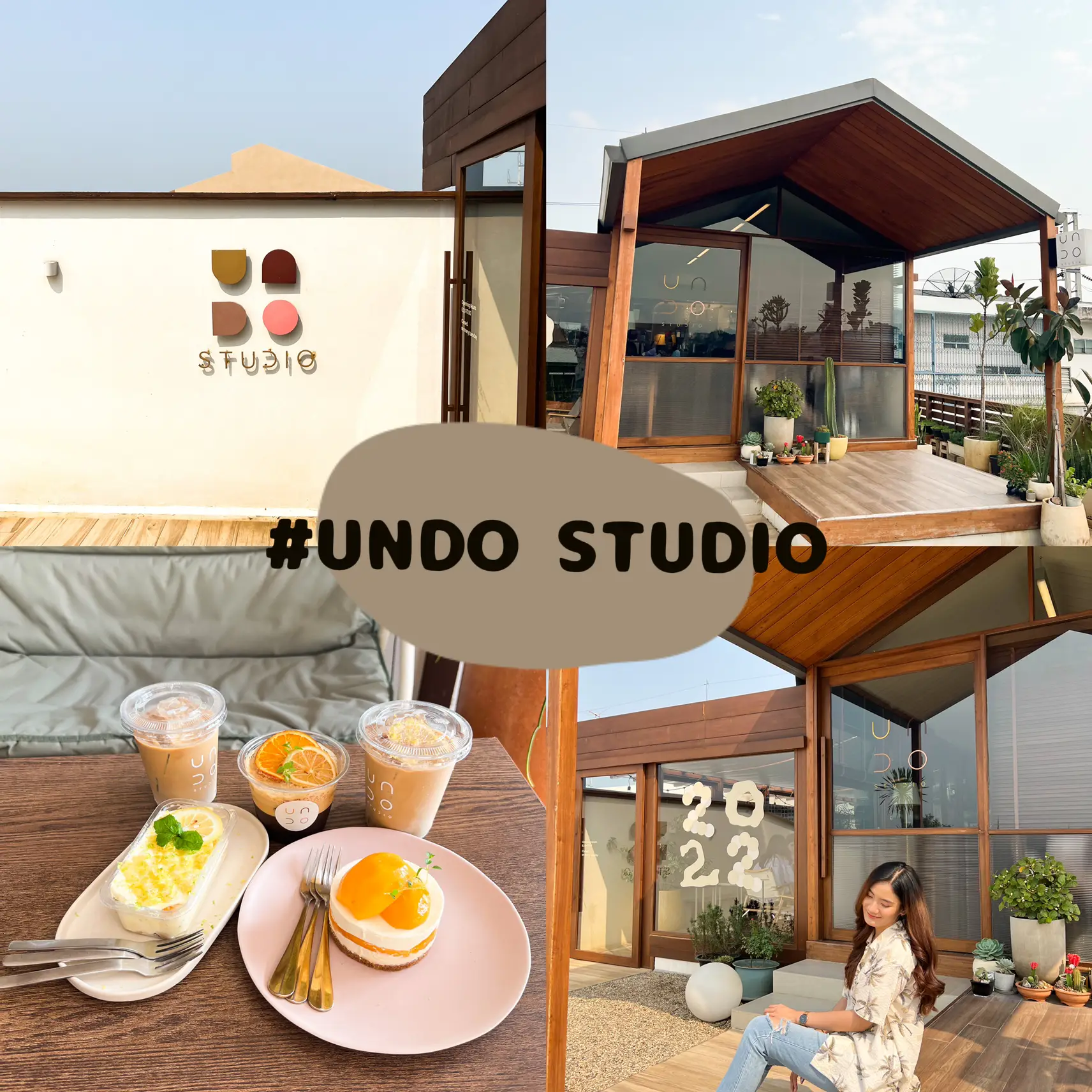 🧁UNDO Studio คาเฟ่น่ารักบนดาดฟ้า🌤 | แกลเลอรีที่โพสต์โดย babieboe | Lemon8