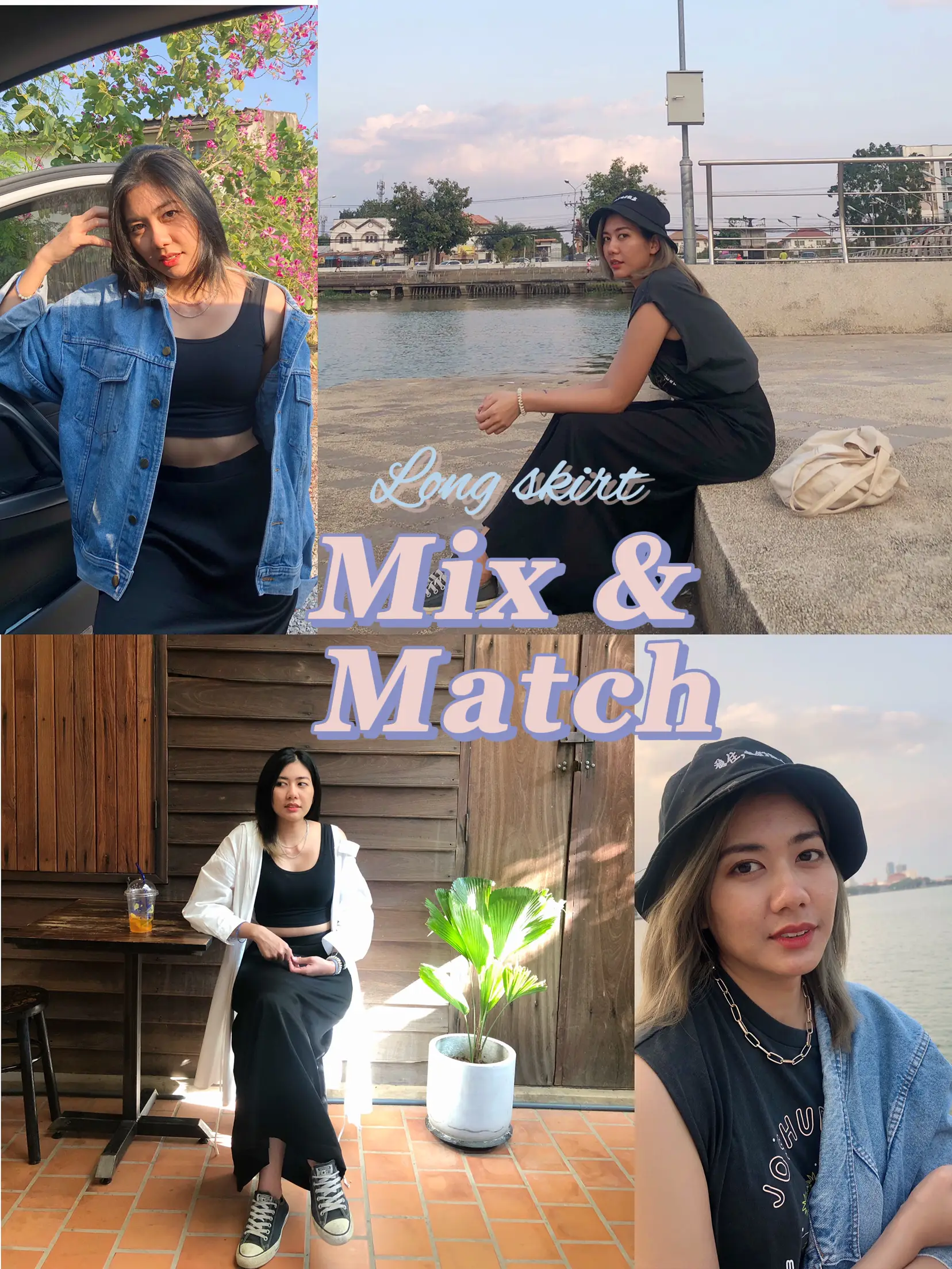 How to Mix & Match long skirt👗 | แกลเลอรีที่โพสต์โดย Airr.x | Lemon8