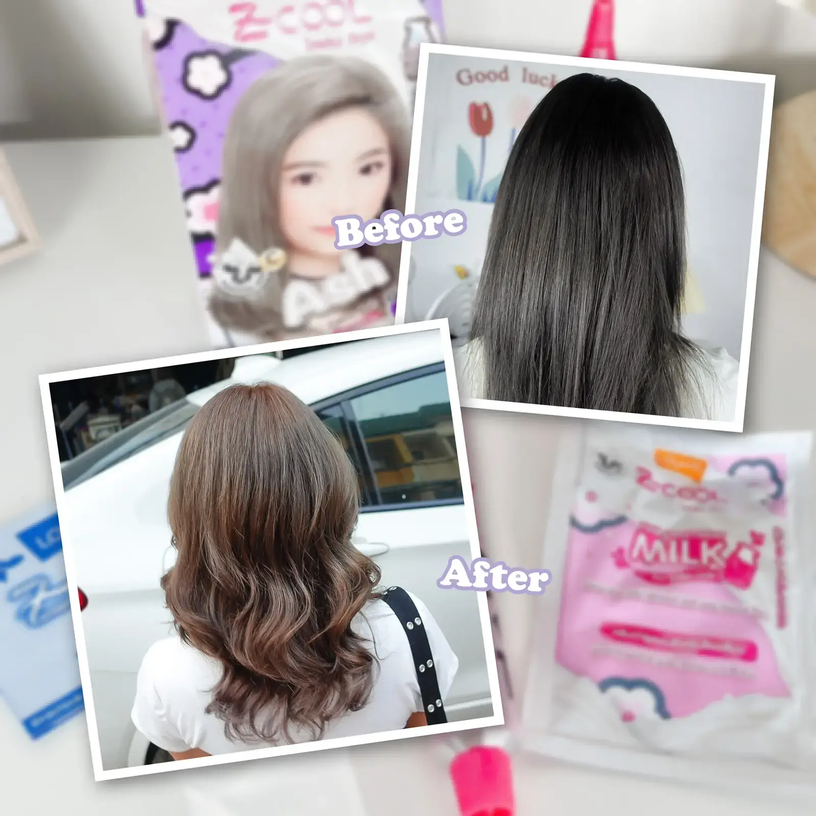 เปลี่ยนสีผมเองง่ายๆ | Lolane Z-Cool Color Milk Y23🤎 | แกลเลอรีที่โพสต์ ...