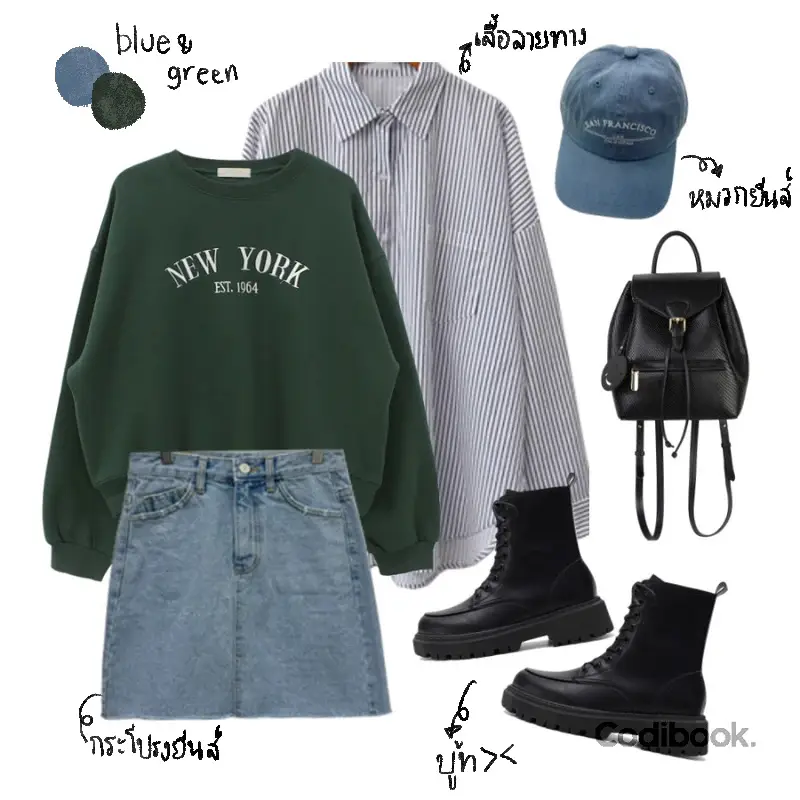 สีเขียวจับคู่กับสีอะไร ใส่แล้วรอด!💚 | แกลเลอรีที่โพสต์โดย ffamecm | Lemon8