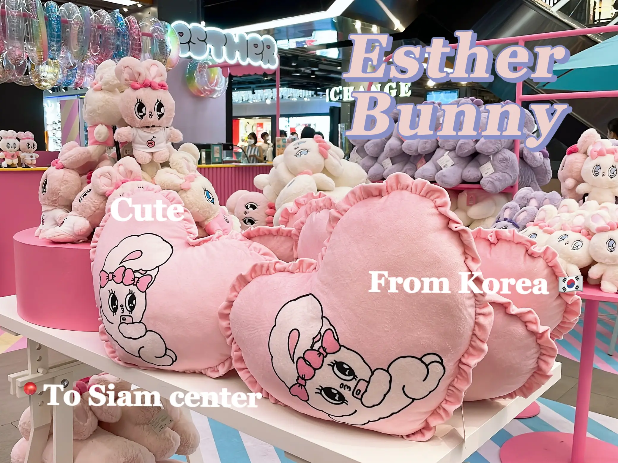 การ์ตูน Esther bunny จากเกาหลี 🇰🇷 บุก Siam center 📍💖🎀🐰 | Galeri disiarkan oleh widpim | Lemon8