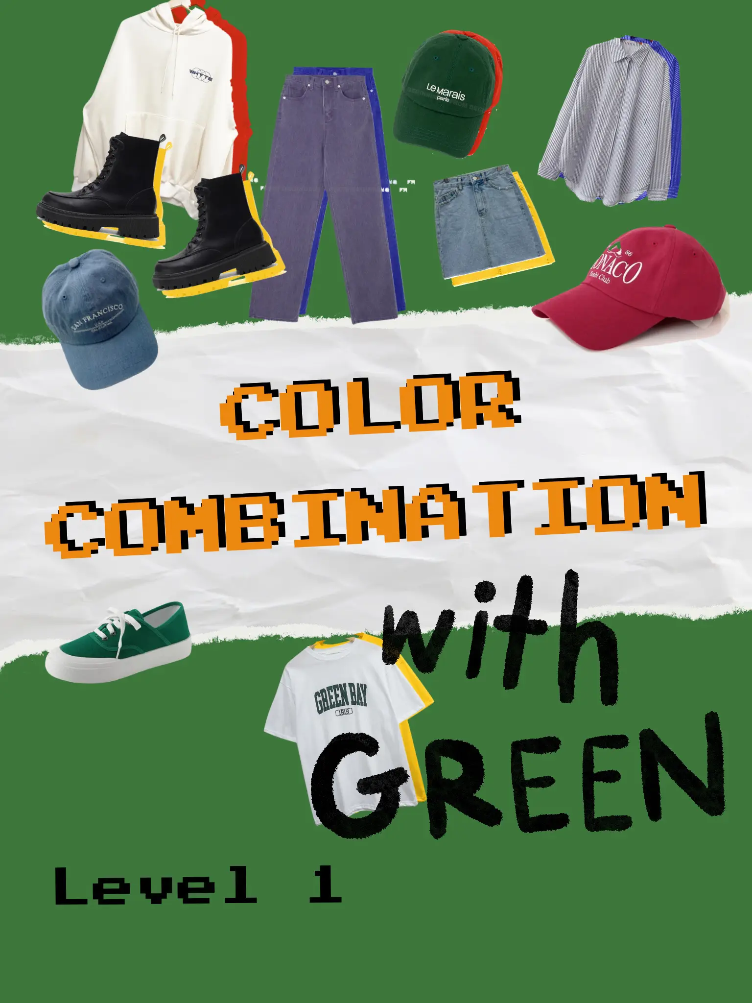 สีเขียวจับคู่กับสีอะไร ใส่แล้วรอด!💚 | แกลเลอรีที่โพสต์โดย ffamecm | Lemon8