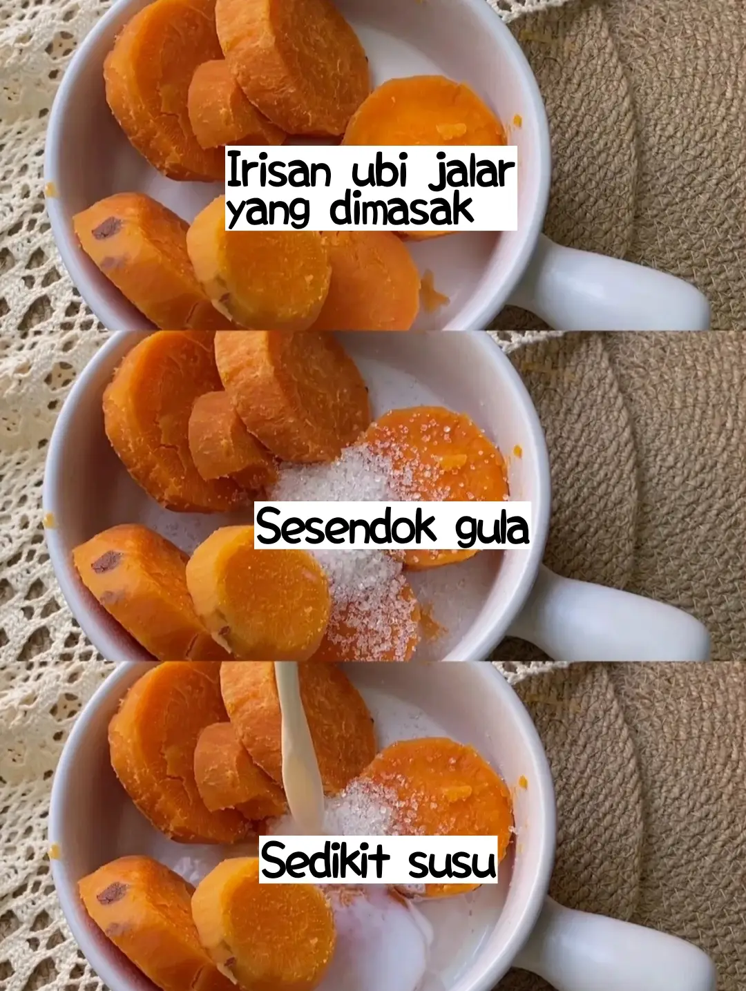 Resep Ubi panggang manis krim keju | Galeri diposting oleh Stefani2035 | Lemon8