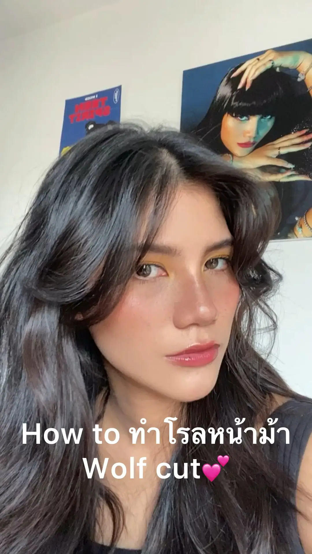 โรลผมหน้าม้าแบบ Wolf cut โค้งๆงอนๆ | วิดีโอที่เผยแพร่โดย ninaserenax | Lemon8