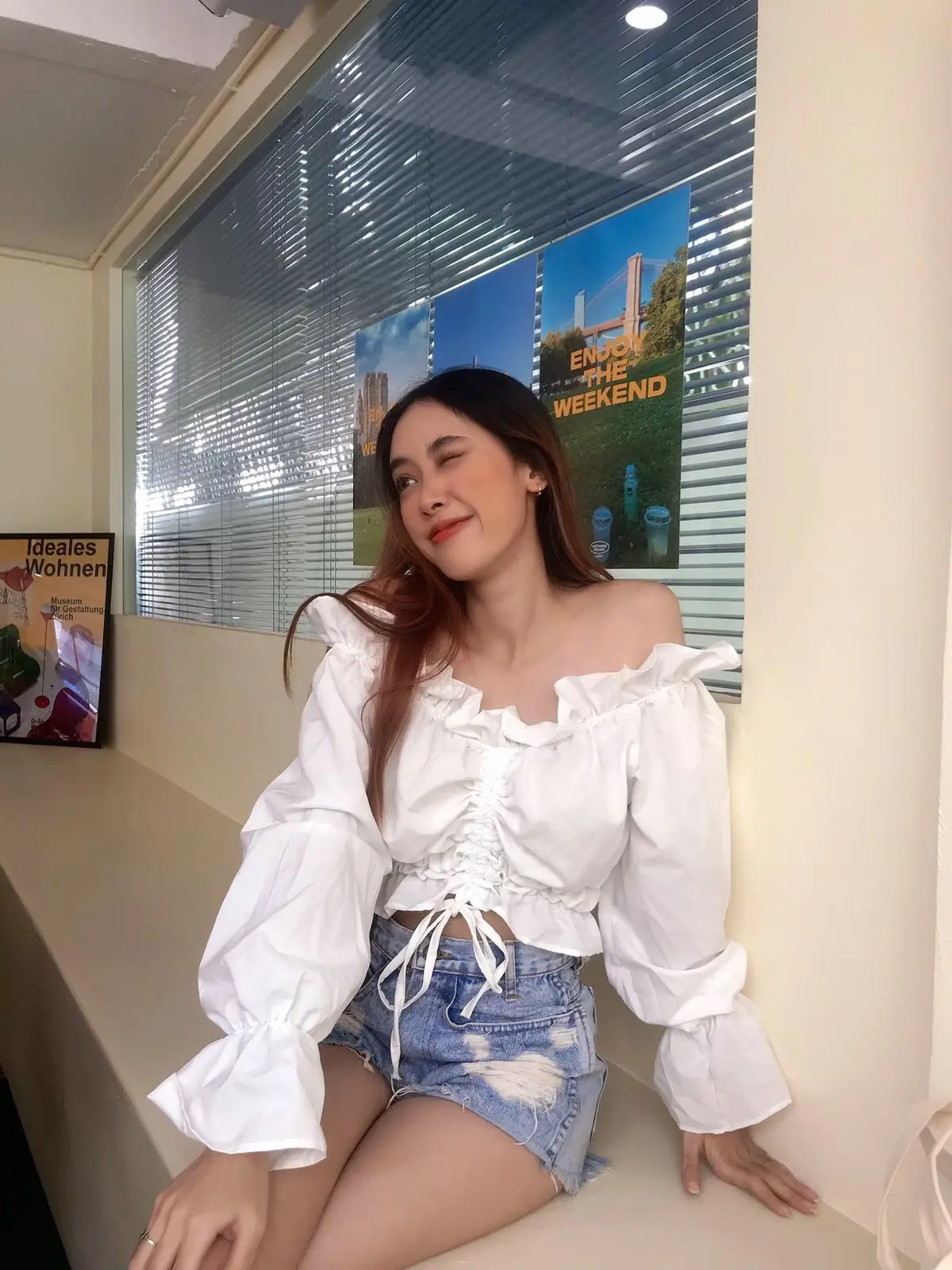 เสื้อปาดไหล่แขนยาว Camui.bkk ’ Closet Shop💌 | แกลเลอรีที่โพสต์โดย numpet | Lemon8