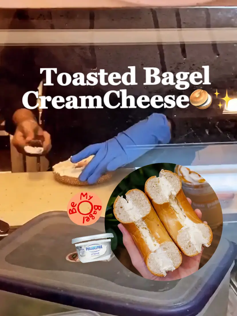 พาไปกินToasted Bagel Cream cheese🥯🤍🤍 | แกลเลอรีที่โพสต์โดย pppraewpink | Lemon8