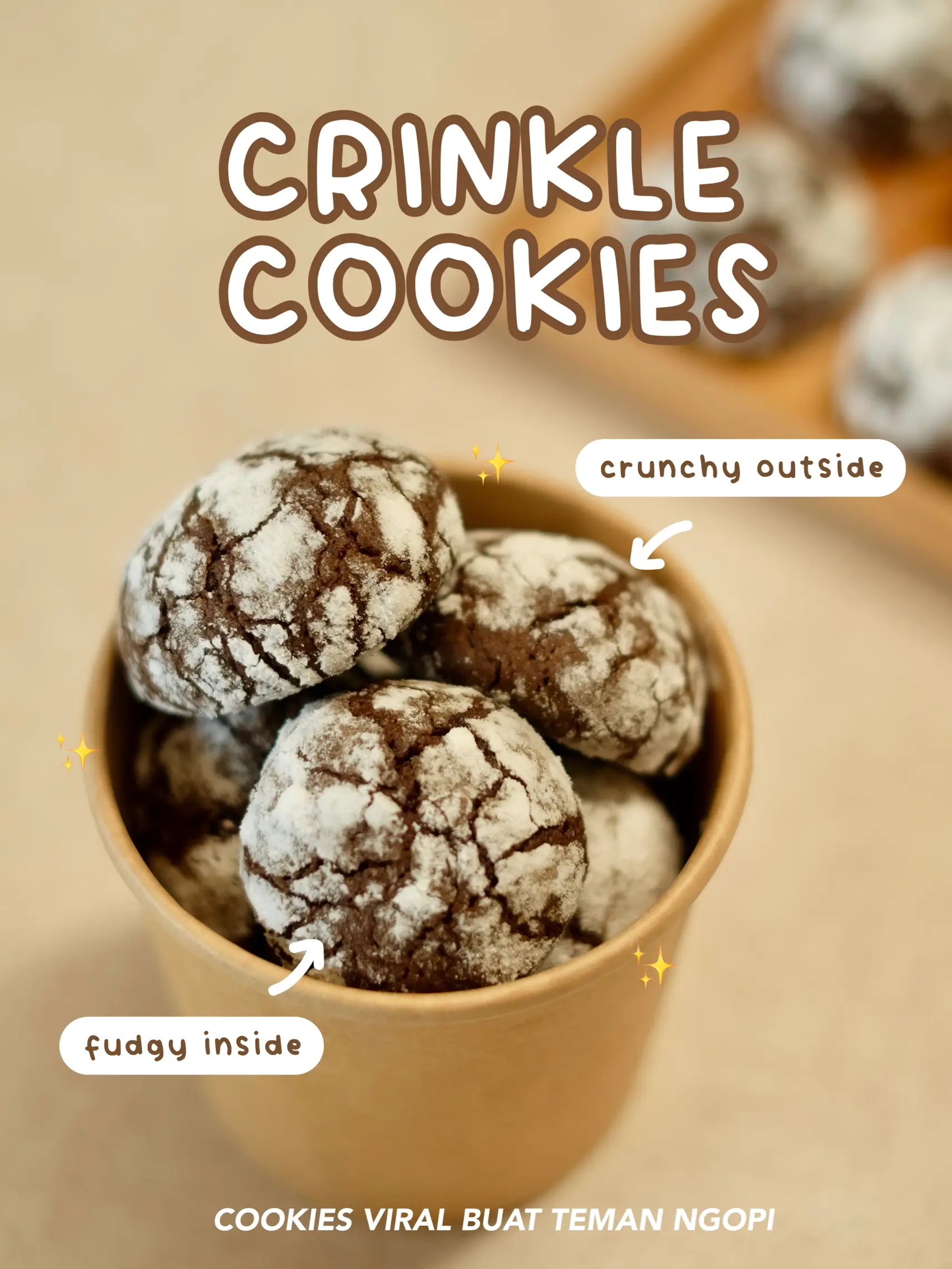COOKIES CRINKLE VIRAL, CRUNCHY LEMBUT JADI SATU 😍 | Galeri diposting ...