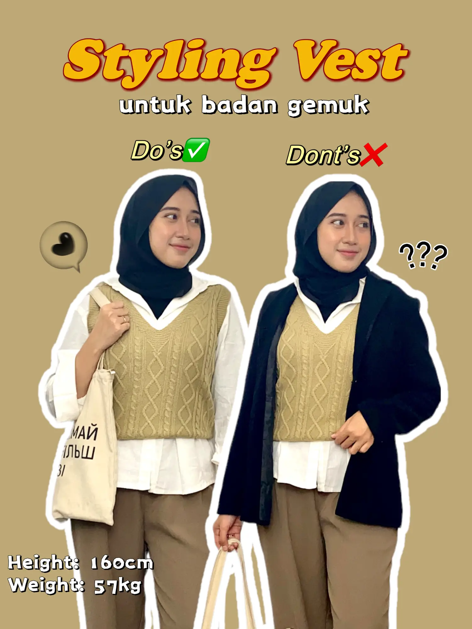 Bye badan gemuk! Tips pakai Vest buat badan gemuk👀 | Galeri diposting ...