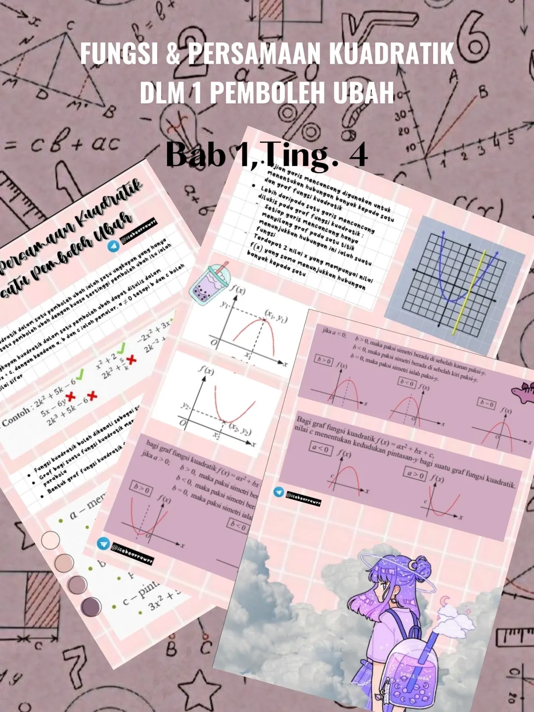 FUNGSI & PERSAMAAN KUADRATIK DLM 1 PEMBILEH UBAH | Galeri disiarkan ...