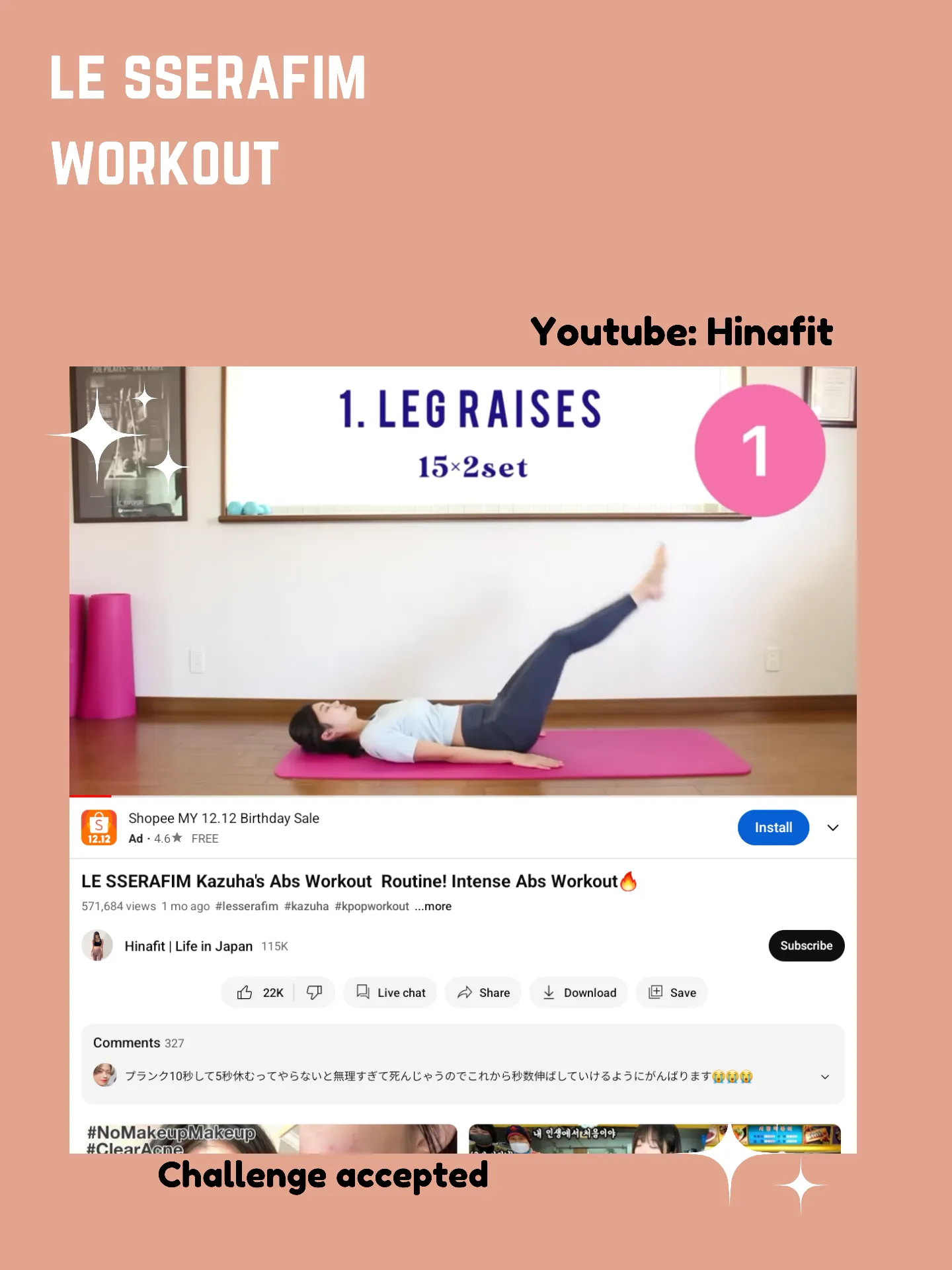 Tried le sserafim workout | แกลเลอรีที่โพสต์โดย khadijaa. | Lemon8