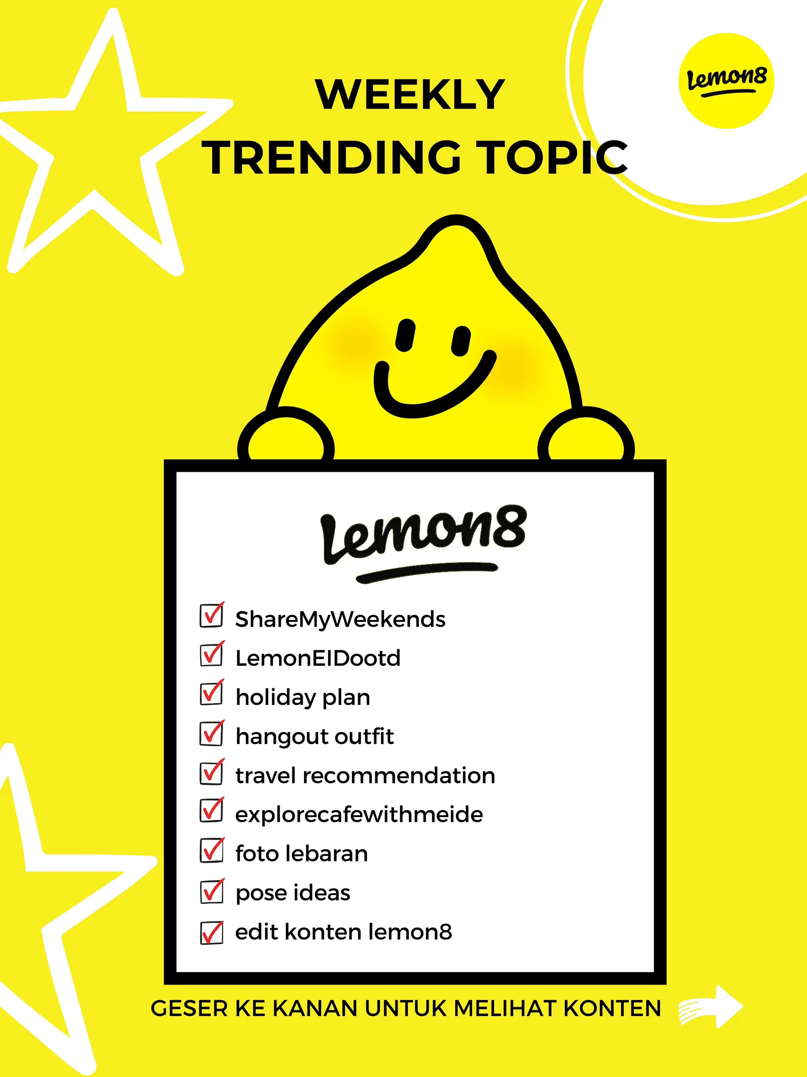 Lemon8 Weekly Trending Topics | Galeri diposting oleh Lemon8_ID | Lemon8