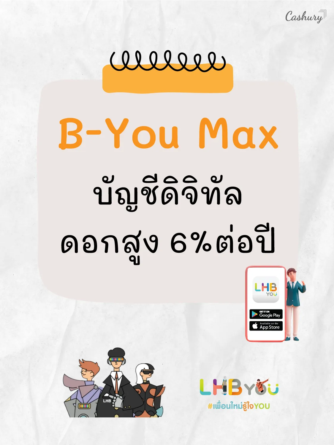 ึB-You Max บัญชีดิจิทัลดอกสูง จาก LH Bank | แกลเลอรีที่โพสต์โดย Cashury | Lemon8
