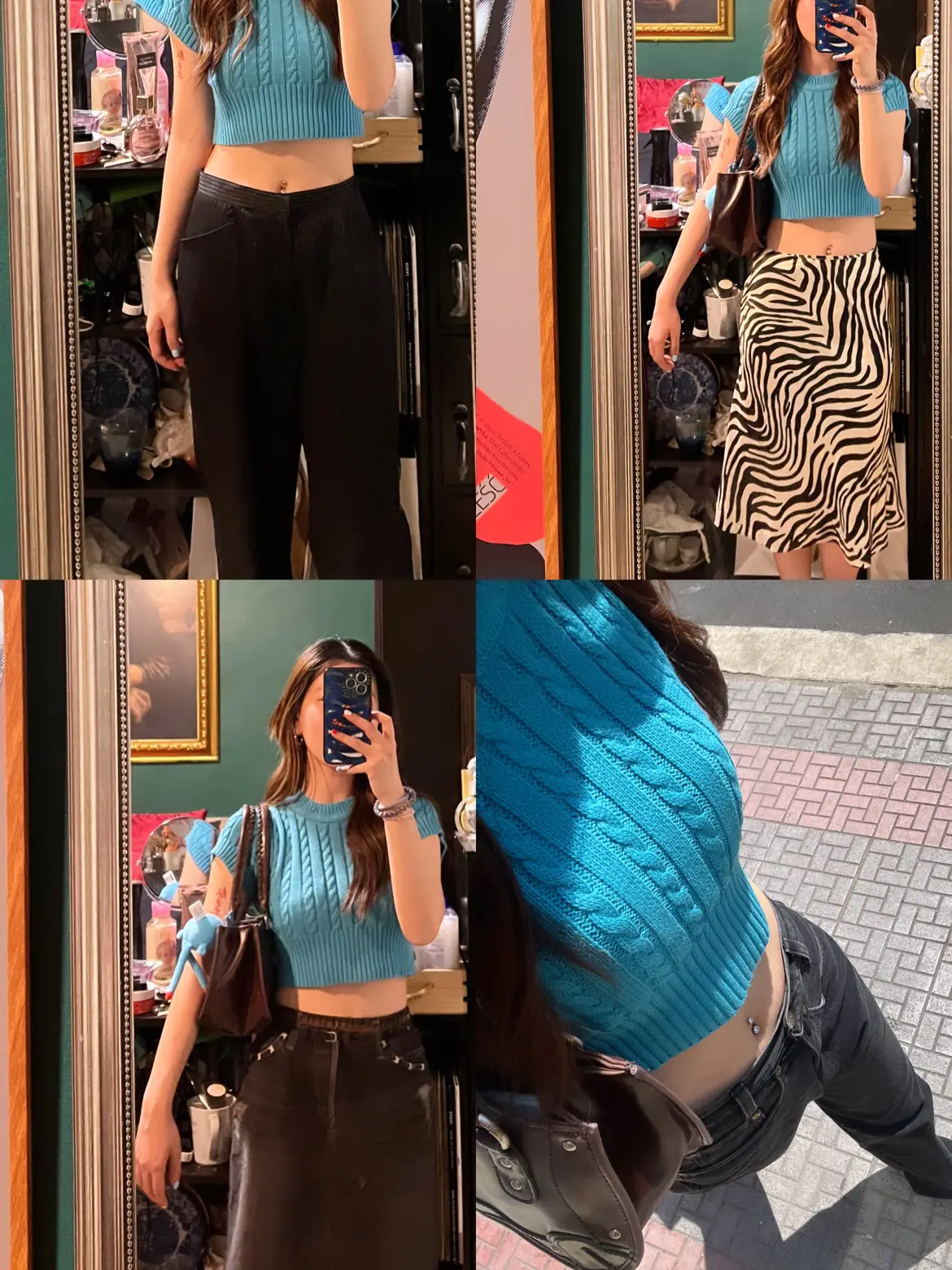 Outfit of the day; blue knit top | แกลเลอรีที่โพสต์โดย JIB | Lemon8