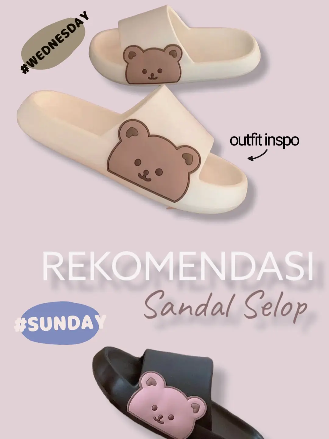REKOMENDASI Sendal Selop Super Cute🐻 | Galeri diposting oleh Rin | Lemon8