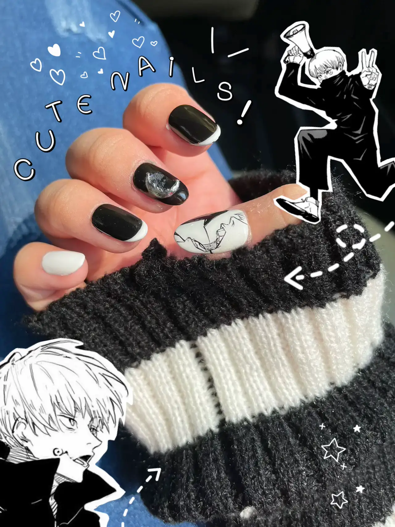 cute anime nails by make.a.nail.make.a.wish ｡･:*:･ﾟ | แกลเลอรีที่โพสต์ ...