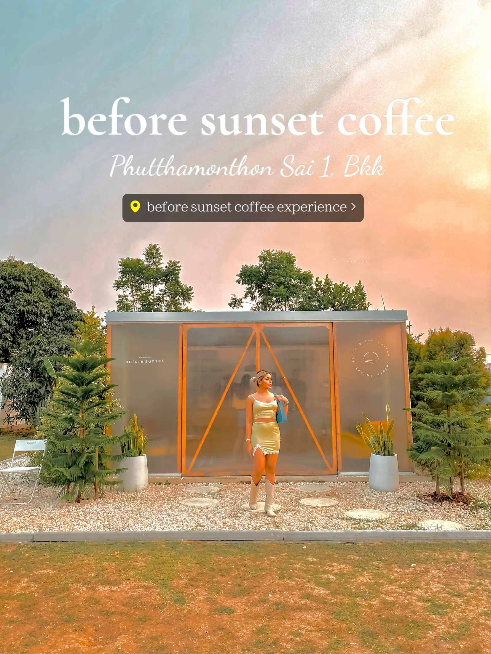 before sunset coffee☀️ คาเฟ่เปิดใหม่ พุทธมณฑลสาย 1 ☕️ | แกลเลอรีที่โพสต์โดย ZARA💕 | Lemon8