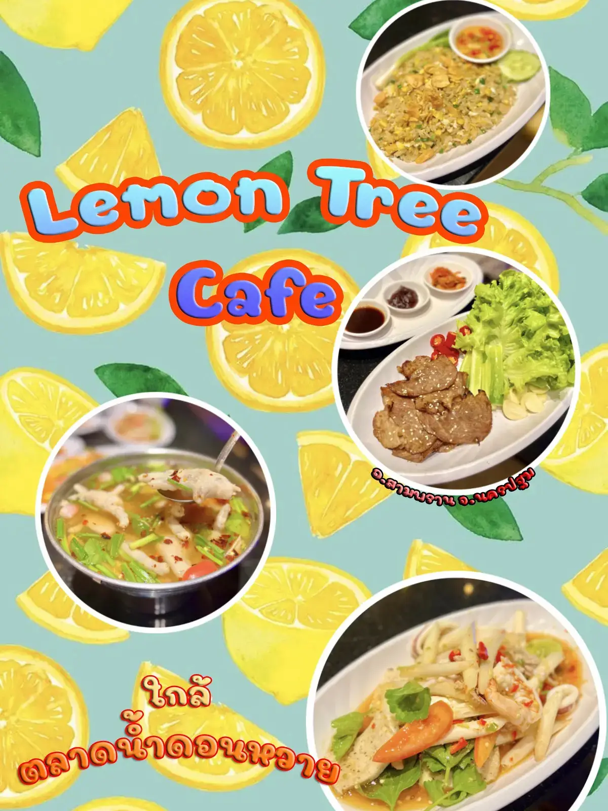 🔵Lemon Tree Cafe🍋🌳คาเฟ่สีเหลืองกับสระน้ำสีฟ้า@ใกล้ดอนหวาย🟡 | แกลเลอรี ...