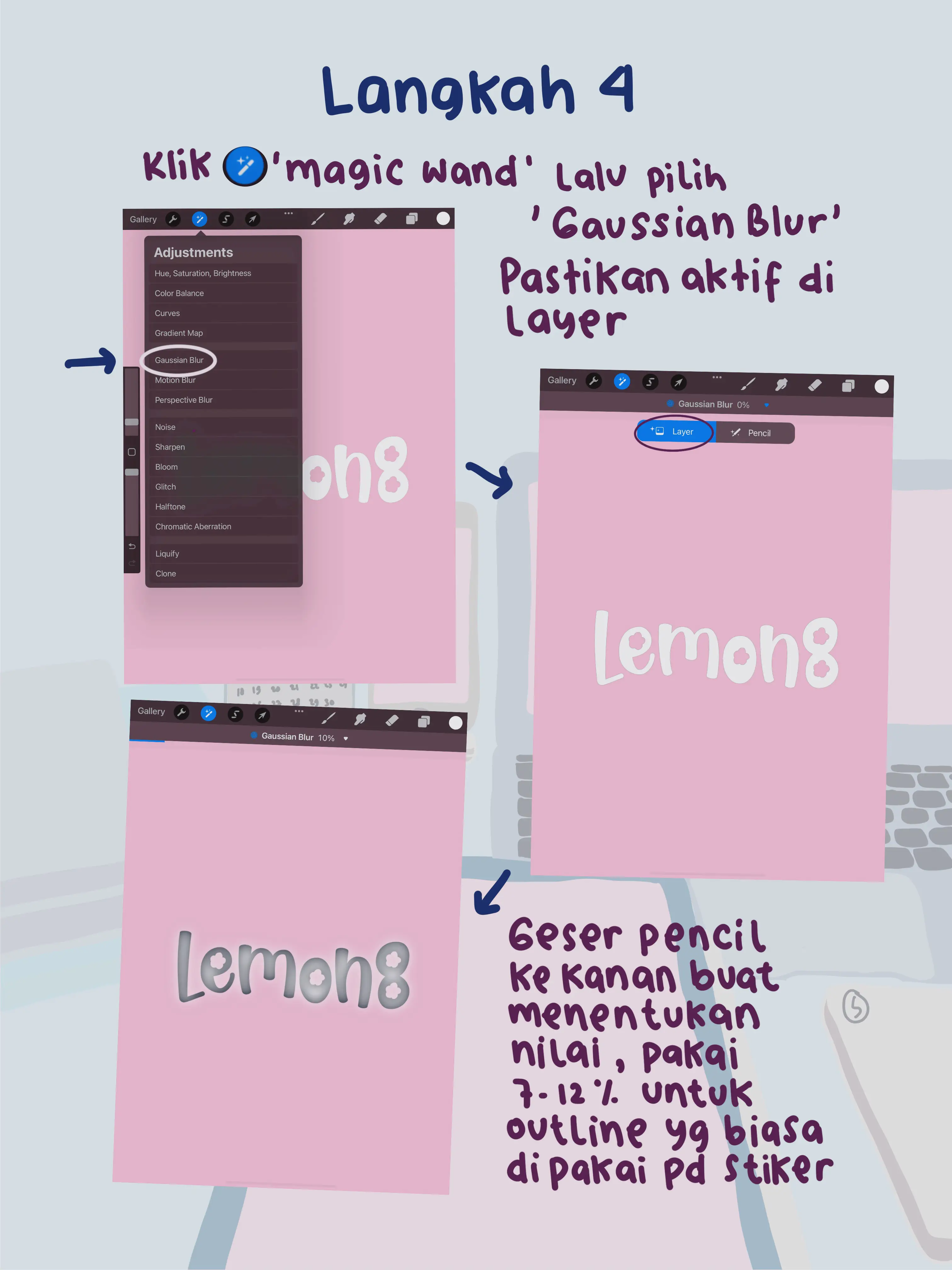 Tips bikin outline ala stiker pake procreate | Galeri diposting oleh Ota_diginote | Lemon8