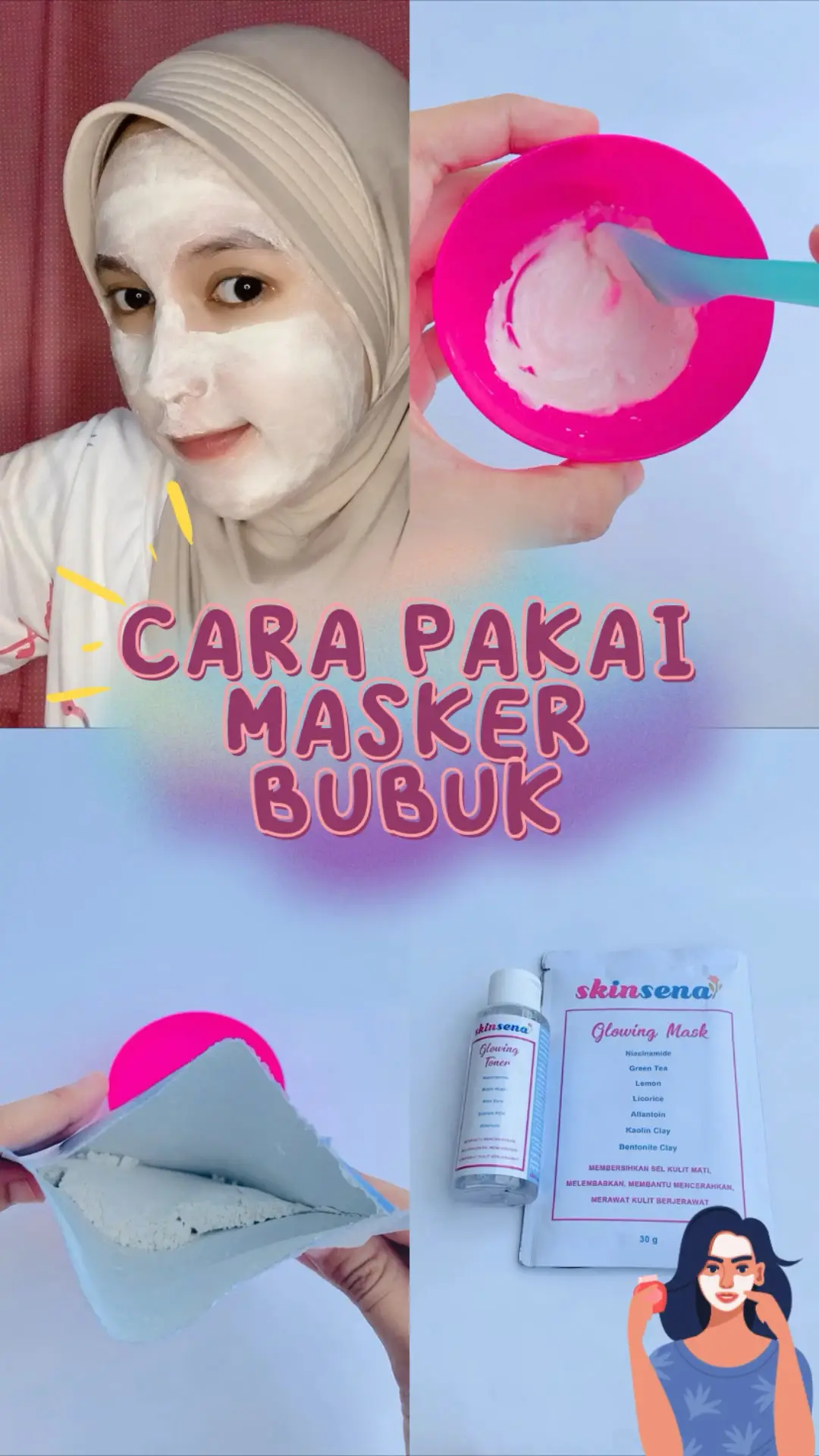 Cara Pakai Masker Wajah Bubuk💆🏻‍♀️ | วิดีโอที่เผยแพร่โดย sellawandaa ...