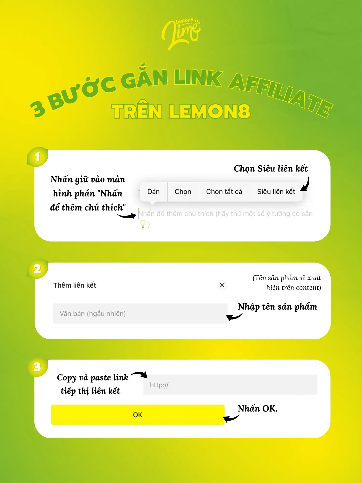 Cách gắn link affiliate trên Lemon8 | Bộ sưu tập do Lime House đăng | Lemon8