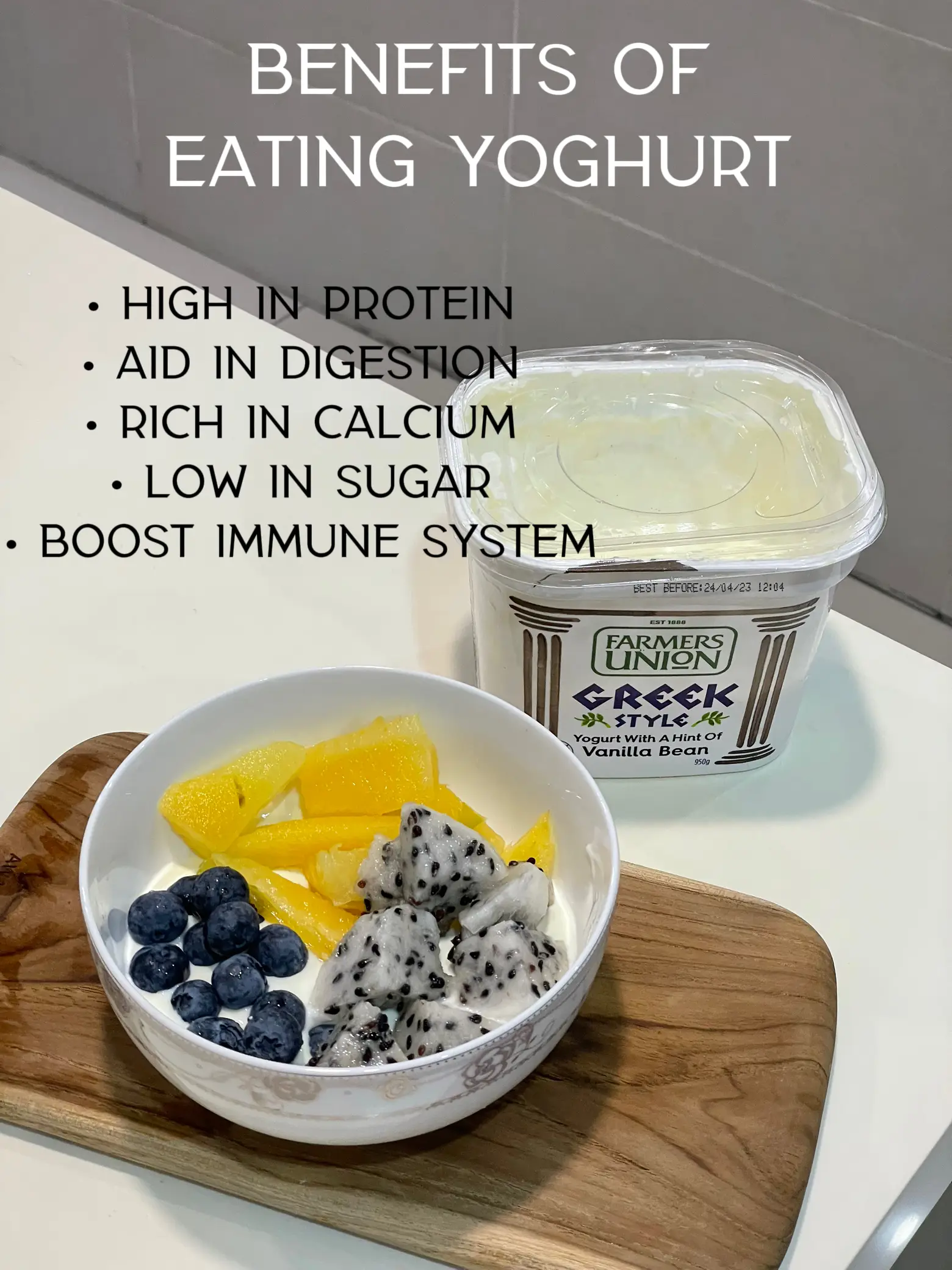 Healthy fruit combo + yoghurt 😋 | Galeri disiarkan oleh Michelle | Lemon8