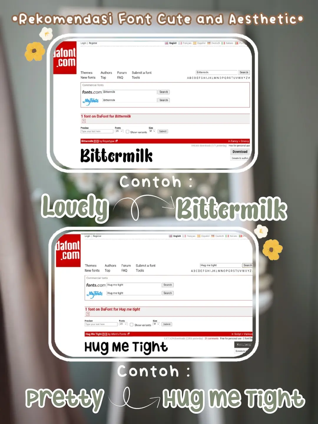 Rekomendasi Font di "dafont" untuk konten Lemon8 ️ | Galeri diposting oleh Rumah Mini Vina | Lemon8