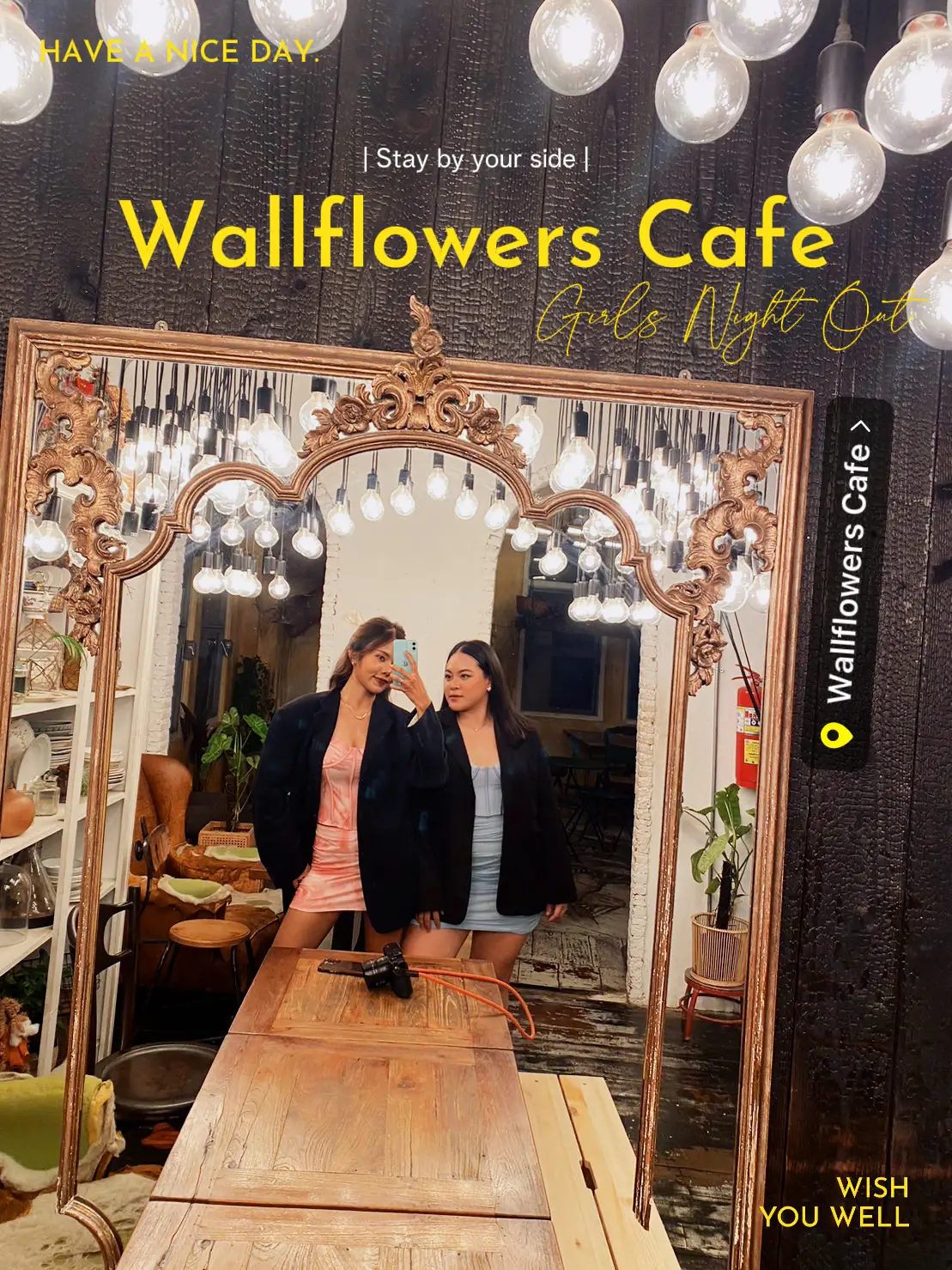 แนะนำสถานที่แฮงค์เอ้าท์กับเพื่อนสาว Wallflowers Cafe 💐🌹🌼 | แกลเลอรีที่โพสต์โดย meeneem | Lemon8