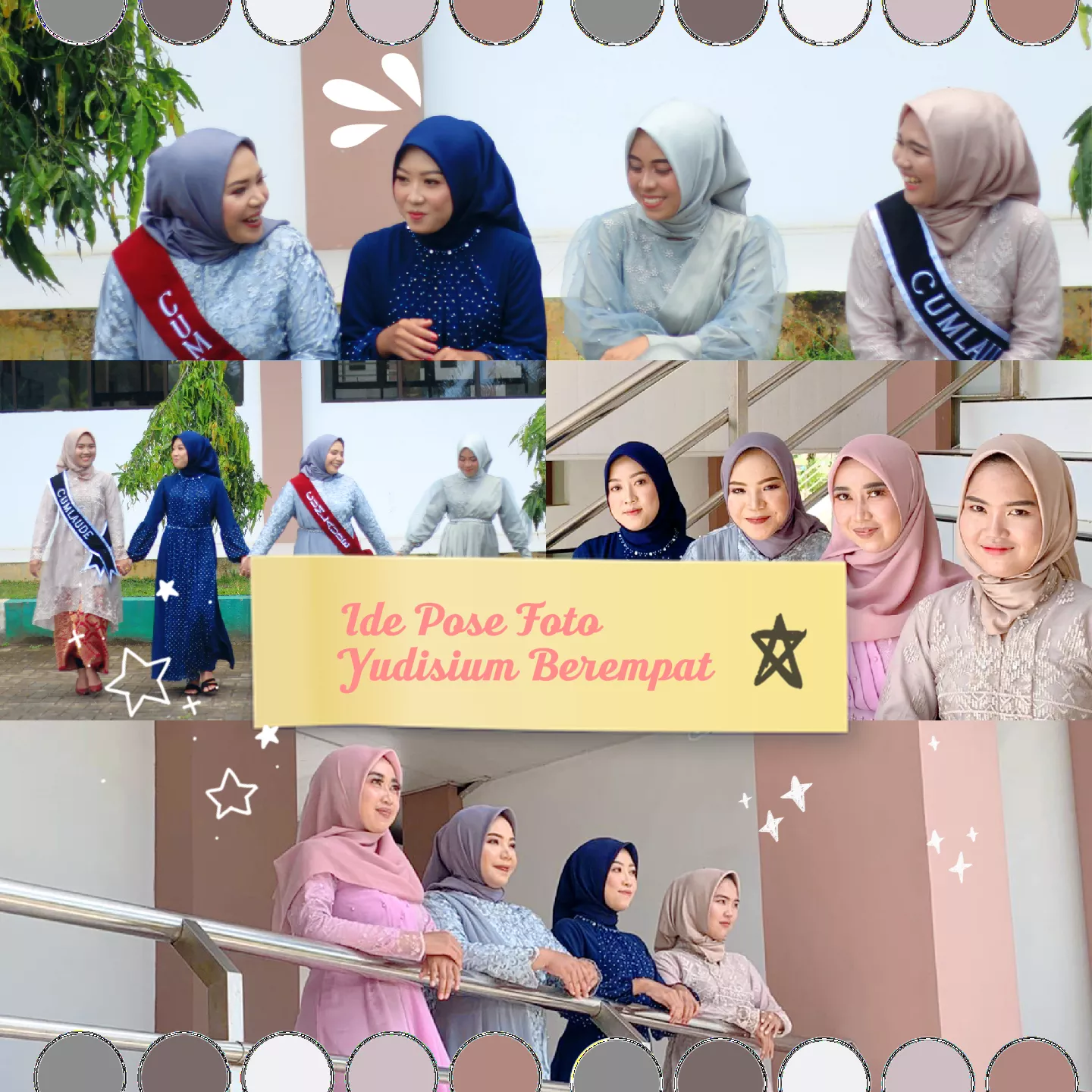 Ide Pose Foto Yudisium Berempat 🦄 | Galeri diposting oleh Khut | Lemon8