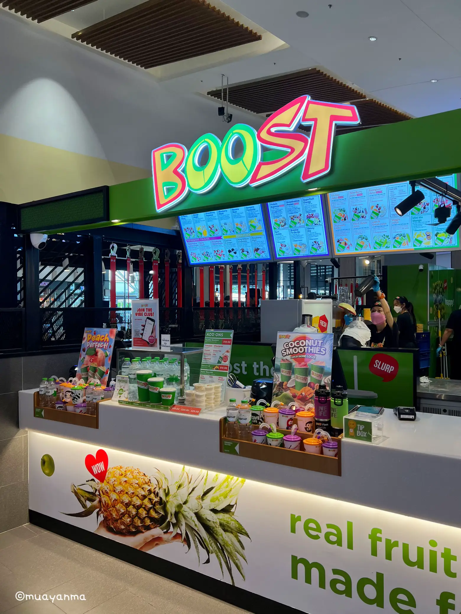 boost juice - น้ำปั่นผลไม้สุดฮิตจากออสเตรเลีย 🥤🦘 | แกลเลอรีที่โพสต์โดย muayanma | Lemon8