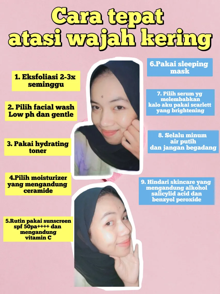 CARA TEPAT ATASI WAJAH KERING | Galeri diposting oleh @pikapikss | Lemon8