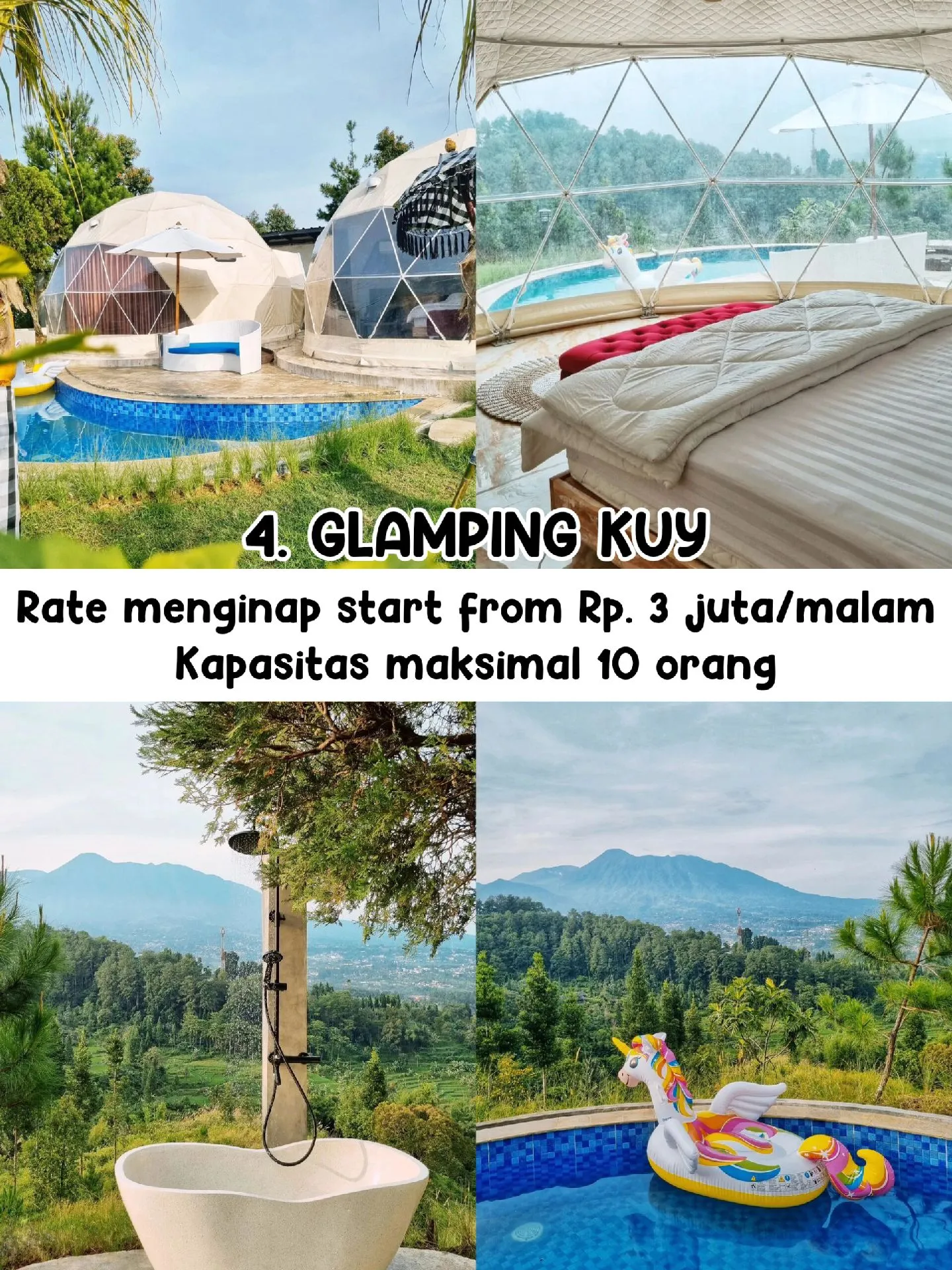 HARUS BANGET DI SAVE‼️ HONEYMOON GLAMPING TERBAIK👍 | Galeri diposting oleh food and foot | Lemon8