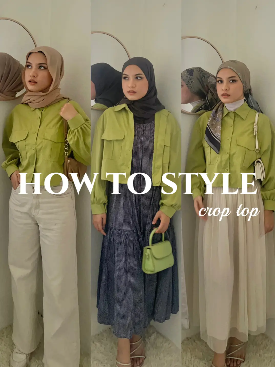 How To Style Crop Top (Hijabist Version) 🧕🏻 | Galeri disiarkan oleh alia ariza | Lemon8