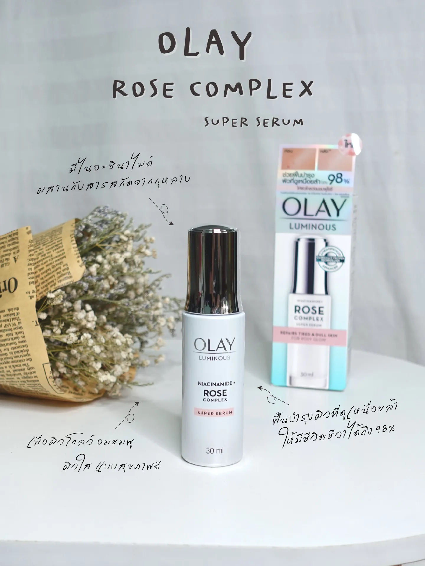 บอกต่อ! เซรั่มหน้าใส OLAY Rose Complex จึ้งใจ! ใช | แกลเลอรีที่โพสต์โดย aomy | Lemon8