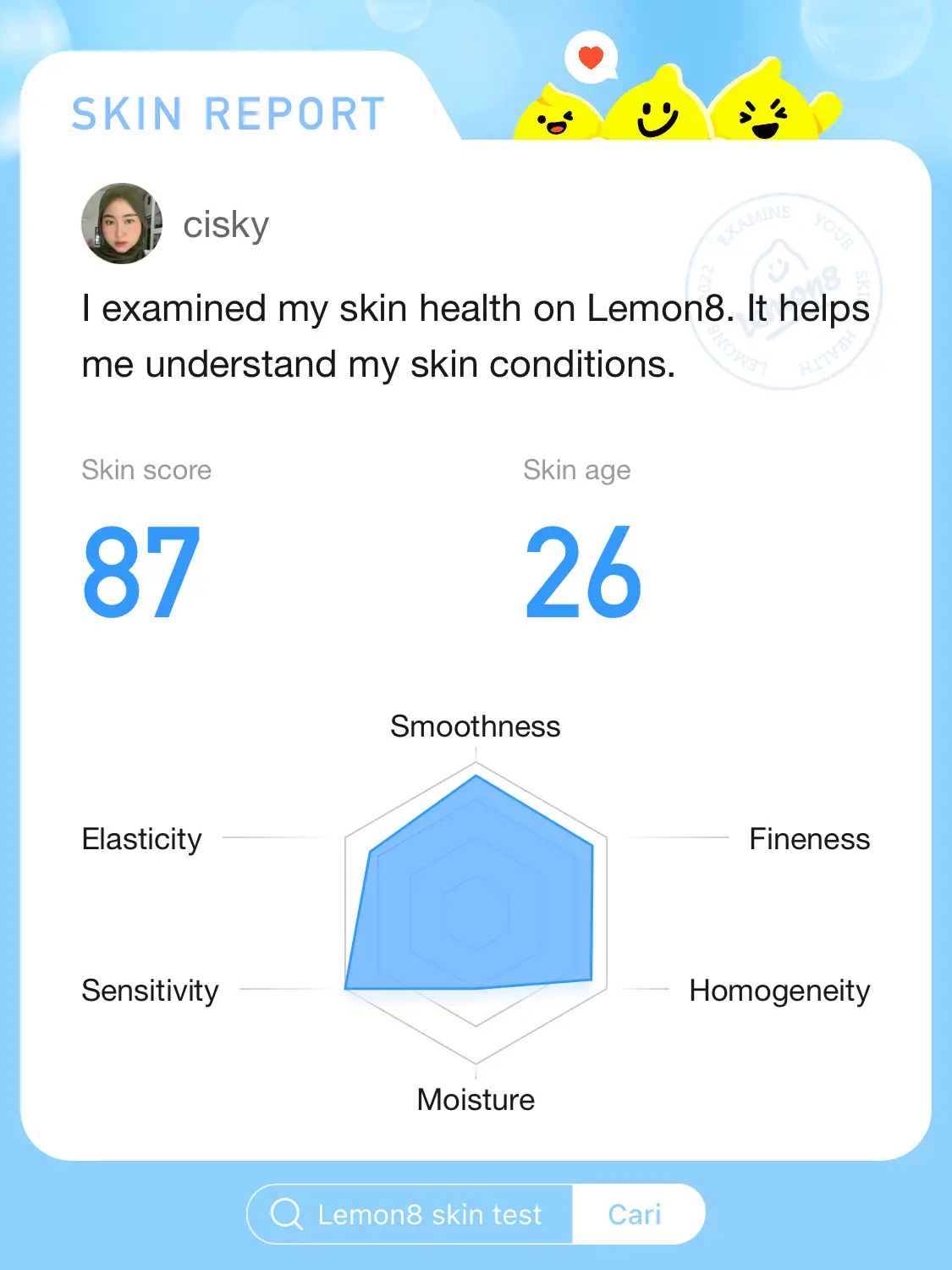My Skin Report | Galeri diposting oleh Cindy | Lemon8