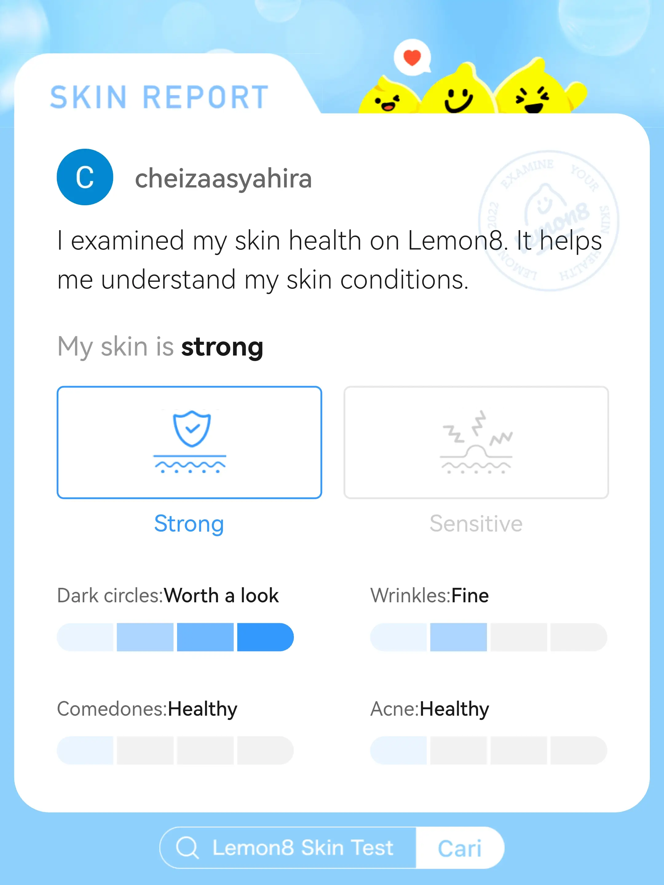 My Skin Report | Galeri disiarkan oleh Che izaa syahir | Lemon8