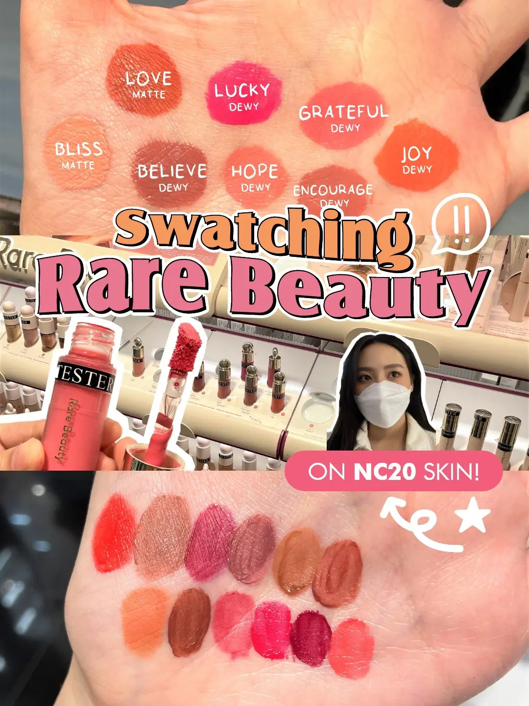 💐 Swatching Rare Beauty on NC20 Skin! | Galeri diposting oleh regina ...