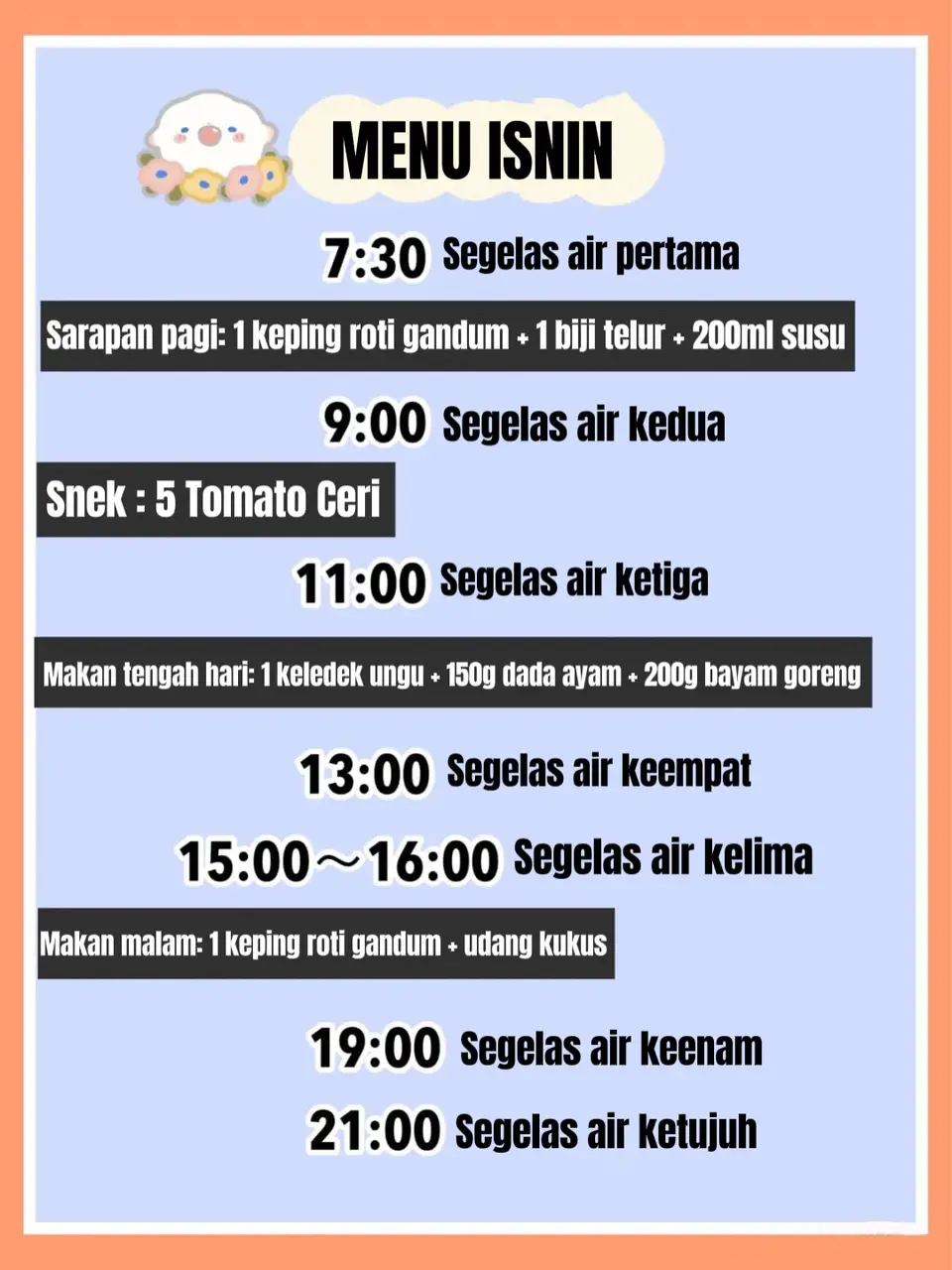 RESIPI MENU DIET UNTUK 1 MINGGU !! 😚🎀 | Galeri disiarkan oleh happy ...