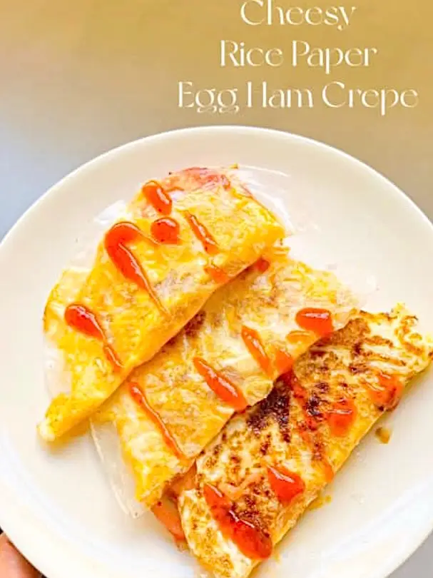 Quick Breakfast - Cheesy Rice Paper Egg Ham Crepe | Video diterbitkan ...