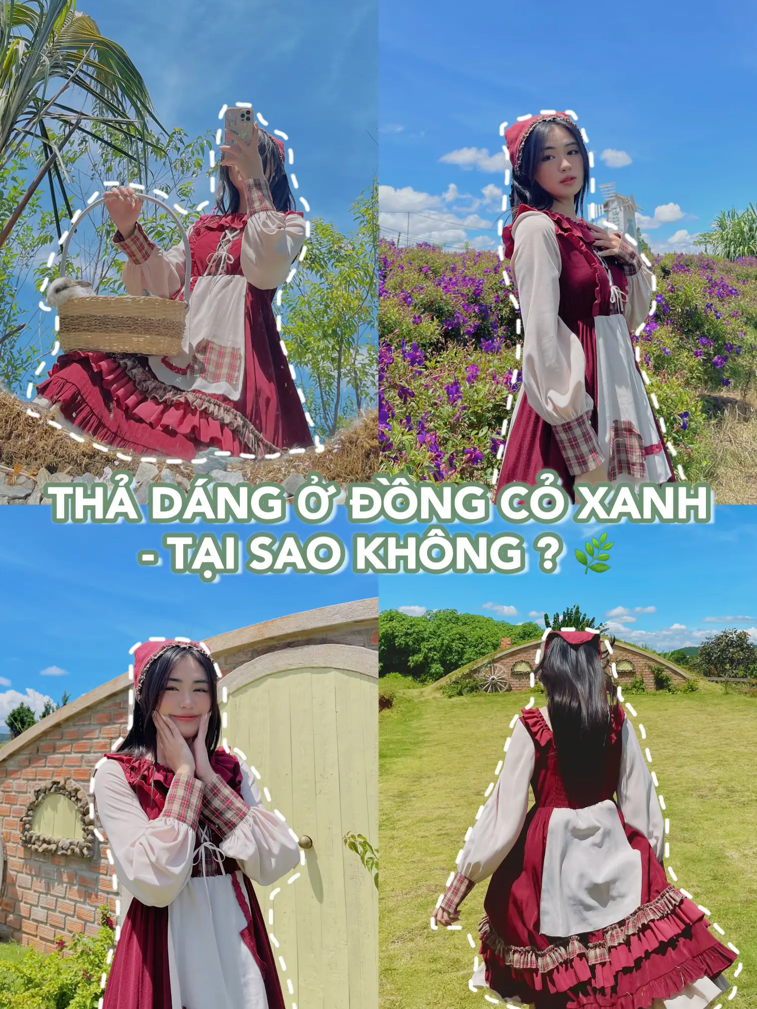 THẢ DÁNG Ở ĐỒNG CỎ XANH - TẠI SAO KHÔNG?🌿 | Bộ sưu tập do Thai Ha Pham🌷 đăng | Lemon8