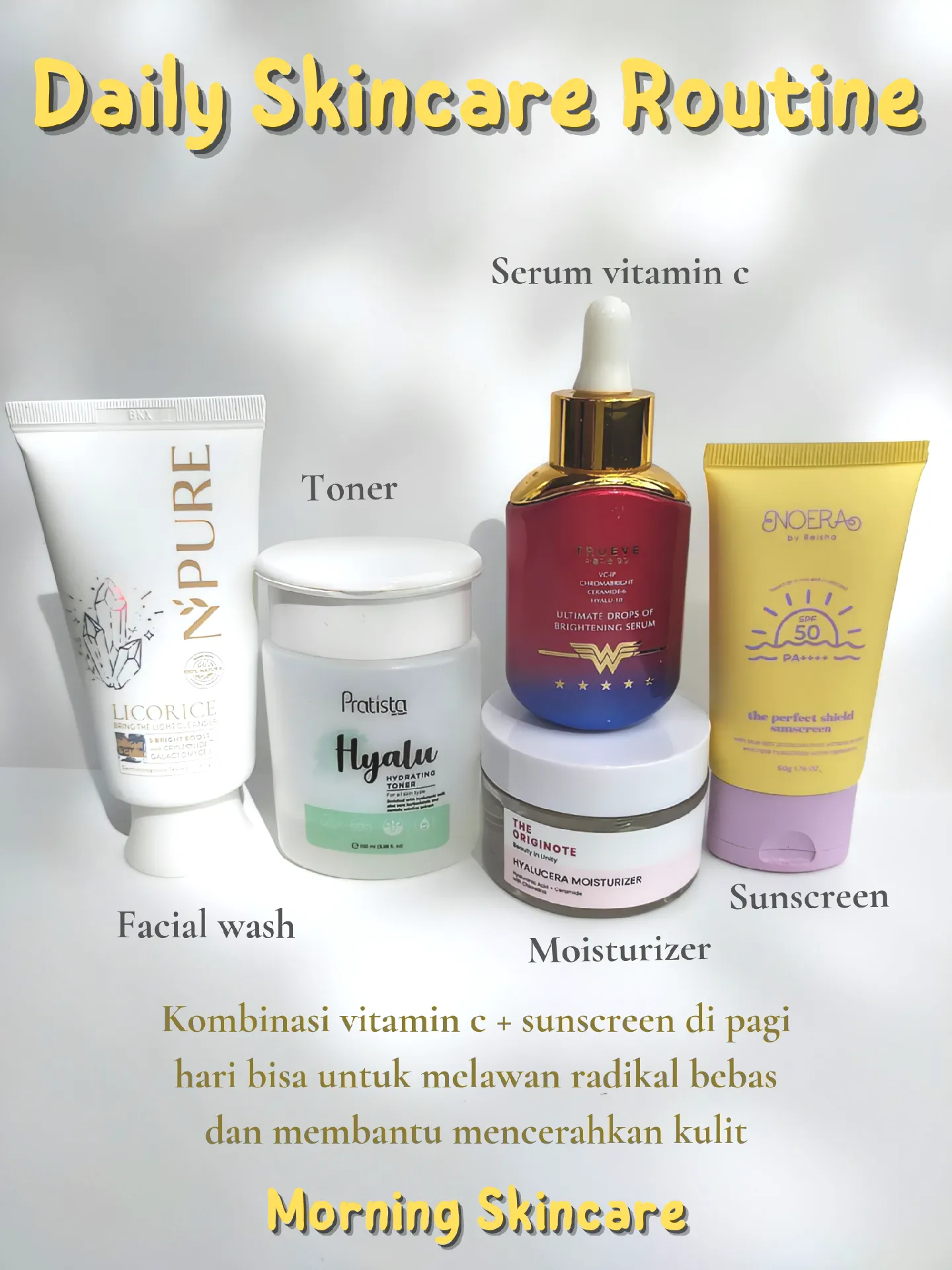 Skincare Routine untuk Mencerahkan Wajah Kusam | Galeri diposting oleh Tiara Aprilia | Lemon8