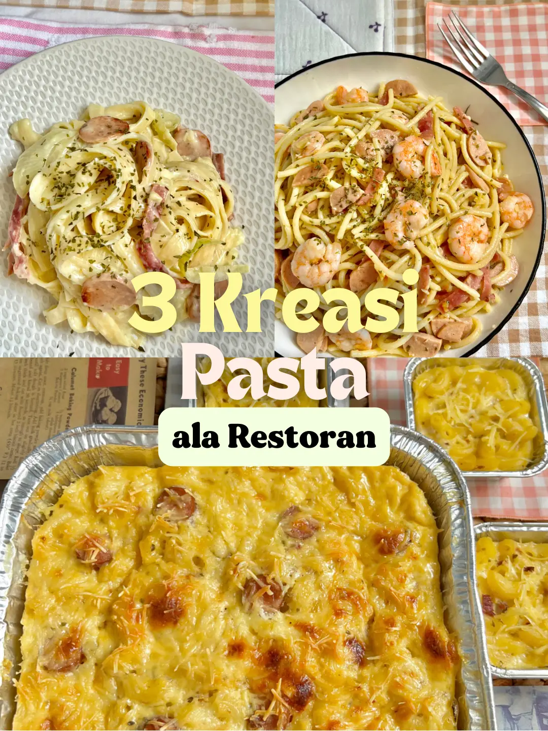 3 Resep dari 3 Jenis Pasta yang Berbeda🥰🤍 | Galeri diposting oleh Angeline Metta | Lemon8