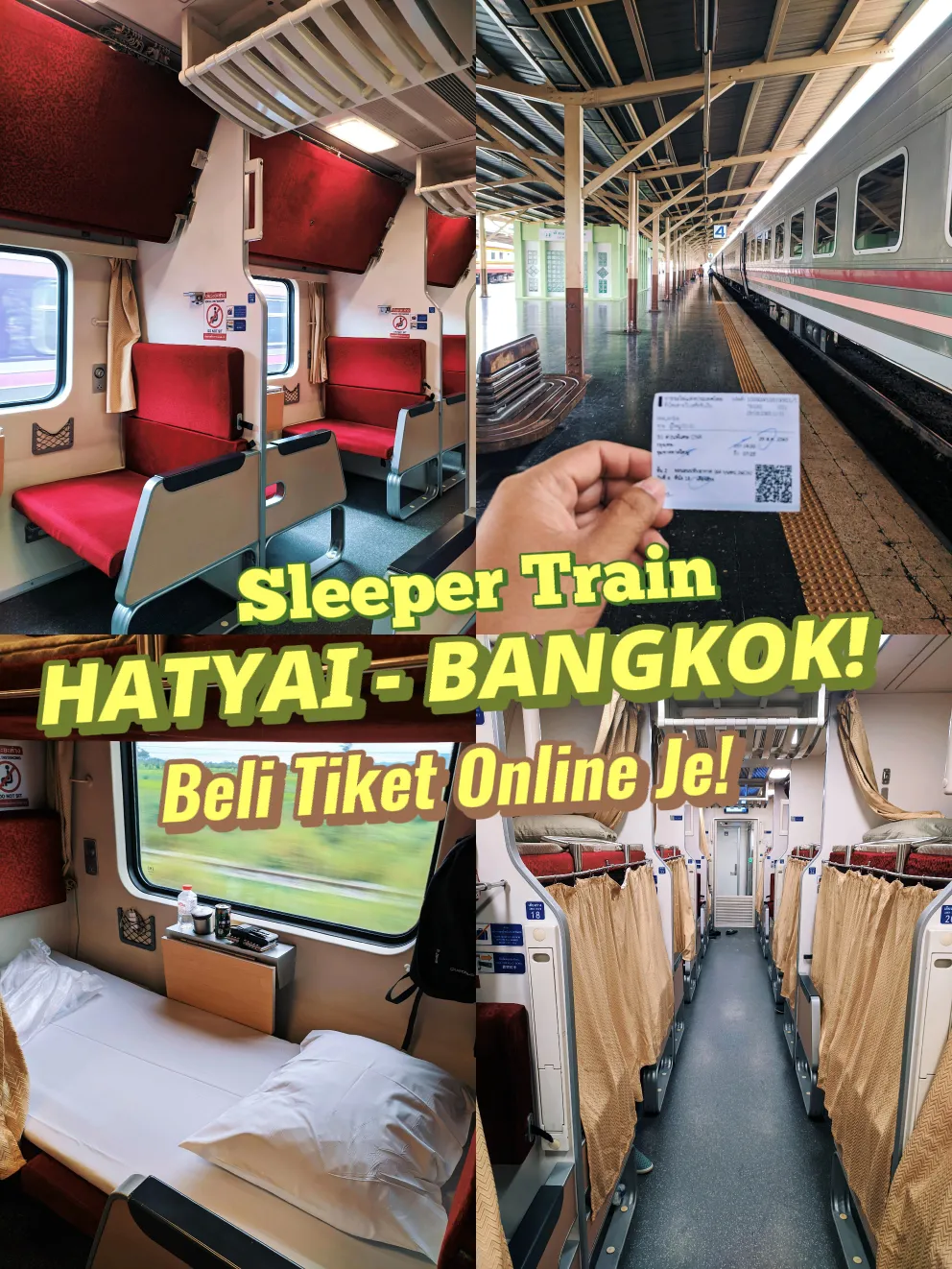 Cara Beli Tiket 'Sleeper Train' Hat Yai - Bangkok! | Galeri disiarkan oleh Hazwan Hafiz | Lemon8