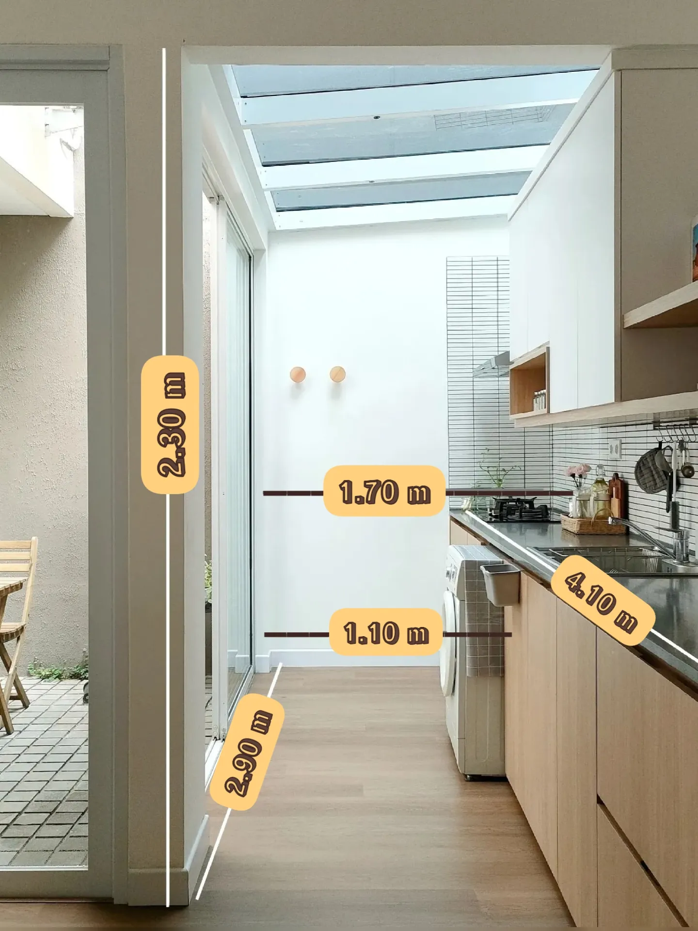 Detail Ukuran Dapur Segaris 🍃 | Galeri diposting oleh hae.anna_ | Lemon8