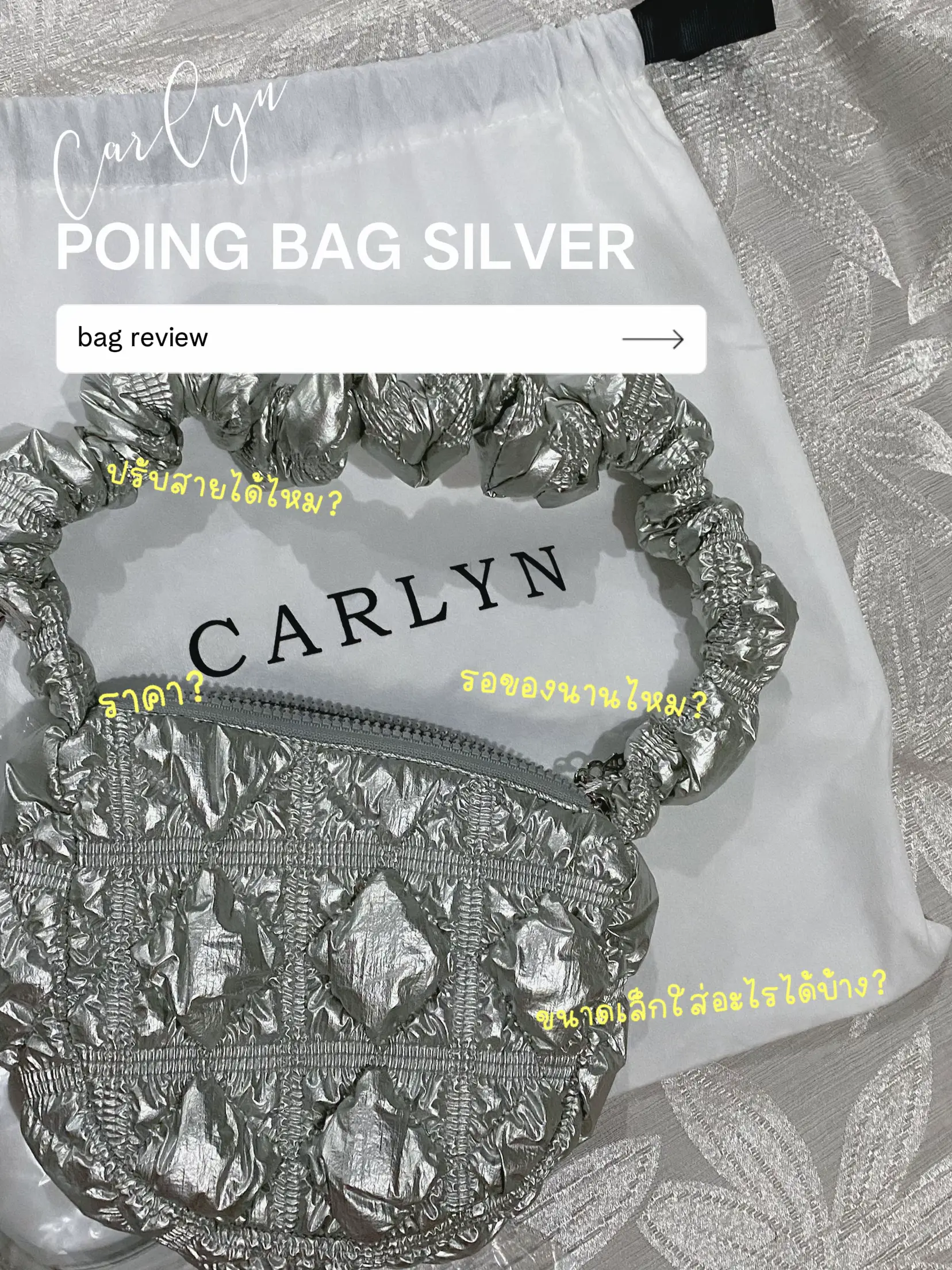 Carlyn Poing Bag | Silver 🗯️กระเป๋าแบรนด์เกาหลีสุดฮิต | แกลเลอรีที่ ...