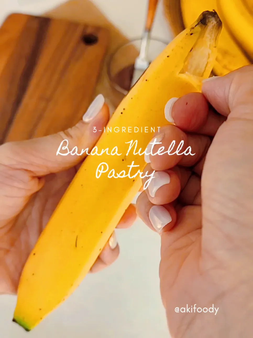 Banana Nutella Pastry ส่วนผสมแค่3อย่างเอง🍌🥣 | วิดีโอที่เผยแพร่โดย Aki.ki__ | Lemon8