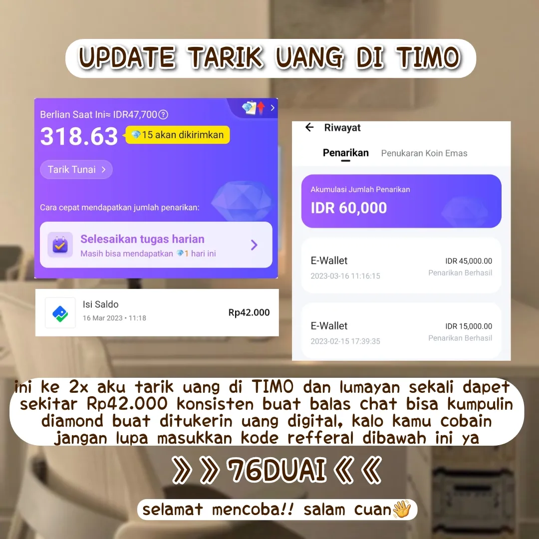 Cara Menghasilkan Cuan Online "TIMO" | แกลเลอรีที่โพสต์โดย Cari Cuan ...