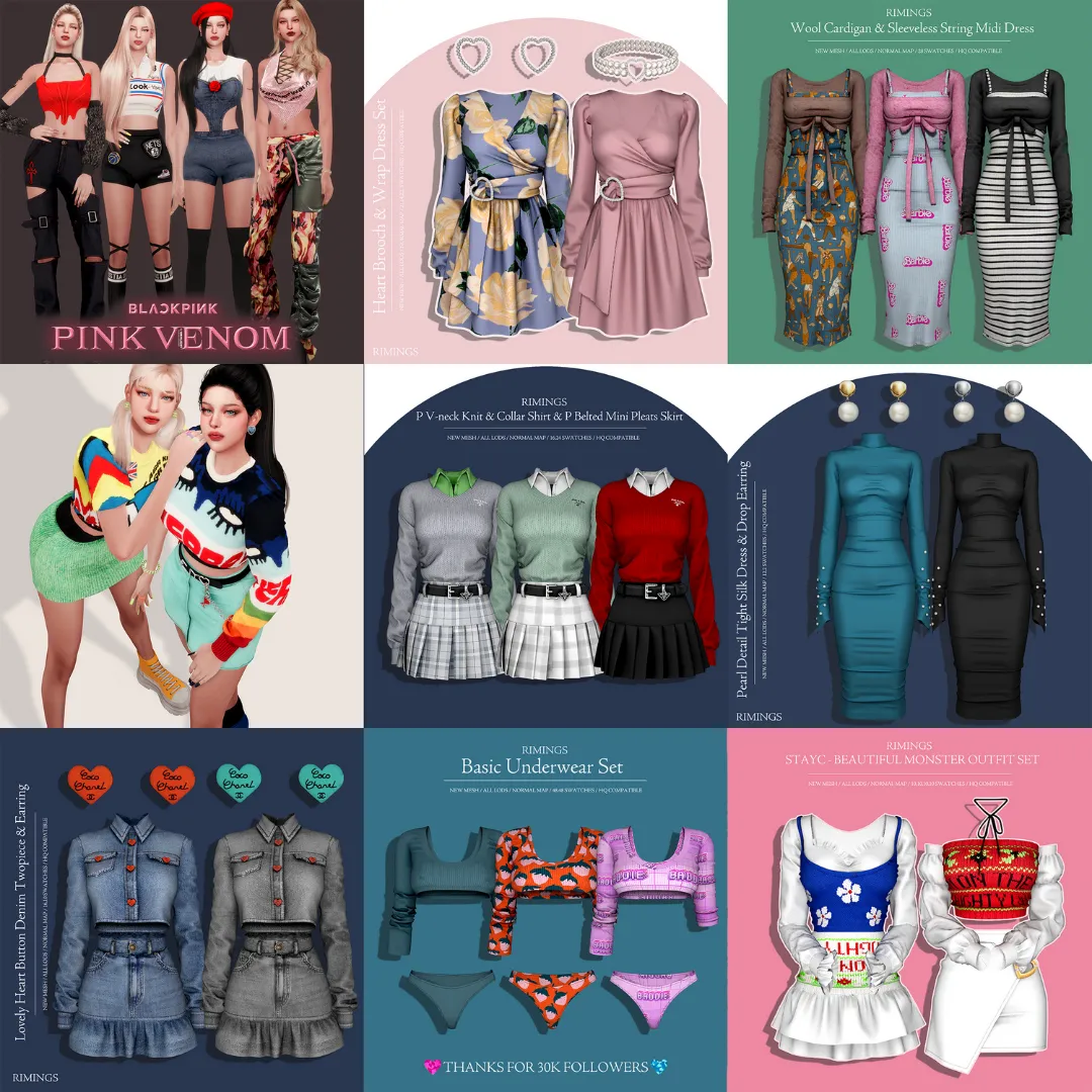 ชุดจากRiminge มอดชุดเกมThe sims 4 | แกลเลอรีที่โพสต์โดย Sugjy | Lemon8