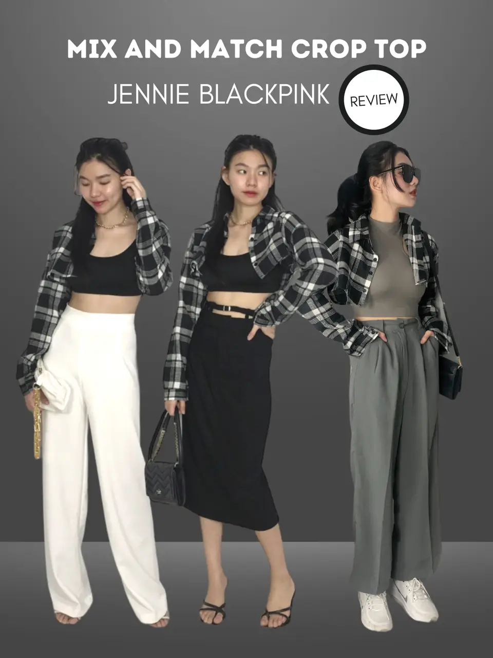 Mix and Match Crop Top Jennie Blackpink | Galeri diposting oleh Ecc | Lemon8