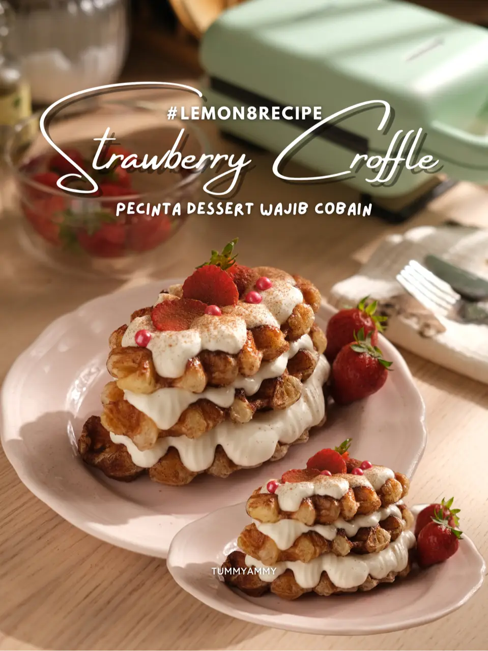 Bikin Croffle Yang Lebih Enak Daripada Beli🍓🥐 | Video diterbitkan oleh tummyammy | Lemon8